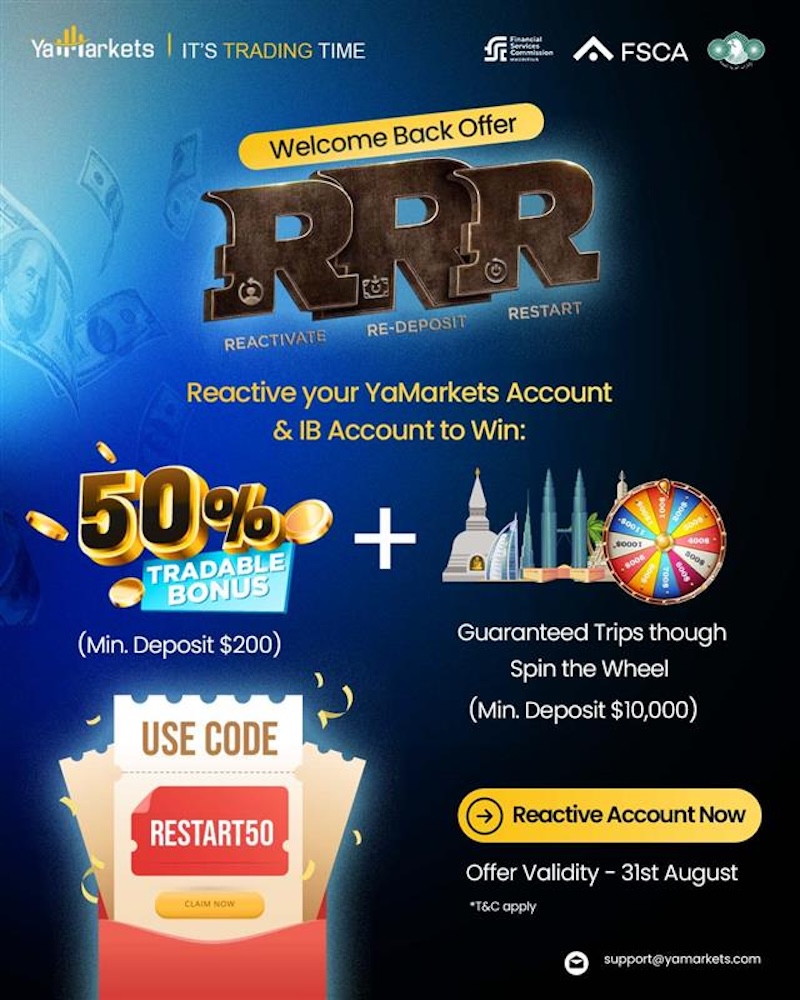 Welcome Back in Style: YaMarkets Launches 50% Tradable Bonus + Luxury Travel Rewards for ...